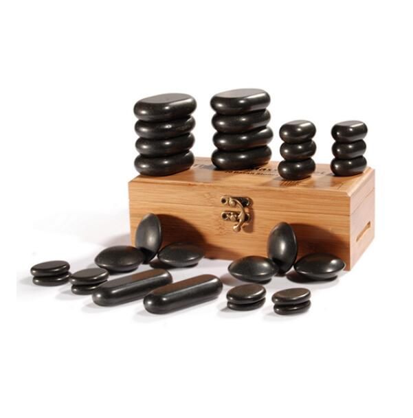 Deluxe 30 Pcs Foot Massage Basalt Stone Set